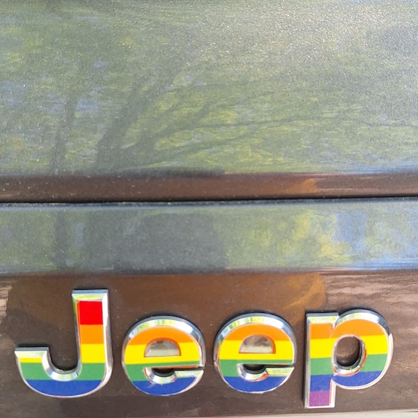 Gay Pride, Progress Pride, Jeep Emblem Sticker Decal, Wrangler JK, TJ ...