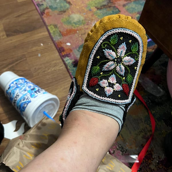 Women Moccasins Beaded Slippers Indoors - Etsy