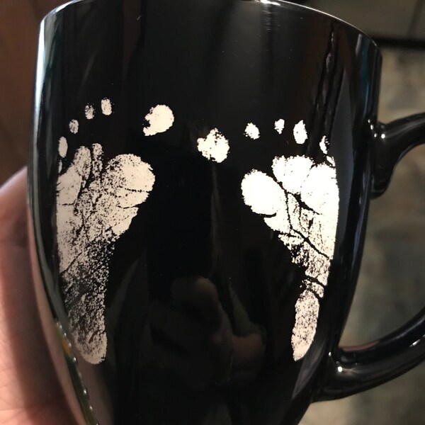 Personalized Foot Print Mug, Foot Print Coffee Mug, Actual Footprint ...