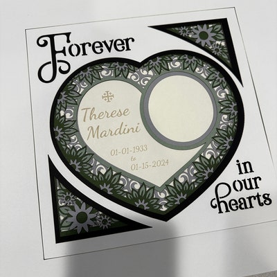 CUSTOMIZABLE 3D MEMORIAL Shadow Box Svg for Cricut for Silhouette - Etsy