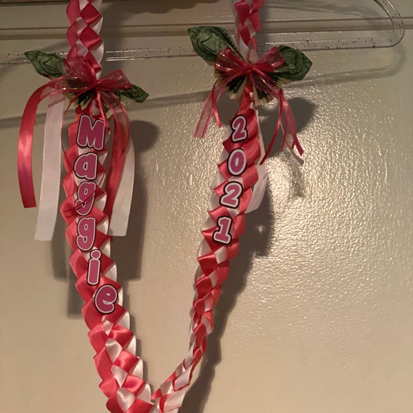 Ribbon Lei, Blue Ribbon Lei, Graduation Lei, Girls Graduation Lei ...