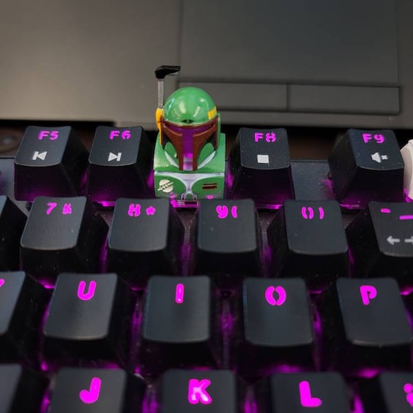The Mandalorian Boba Fett Backlit LED Keycap Handmade Resin Custom ...
