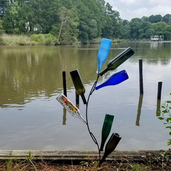 Bottle Branch, Bottle Tree, Metal Bottle Tree, Bottle Tree Garden Decor ...