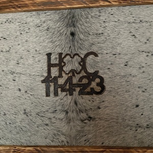 Genuine Cowhide Wedding Branding With Driftwood Rustic Frame Wedding ...