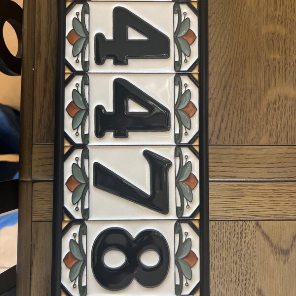 House Numbers Address Tiles Framed Set Custom Address Tiles Sign Hand ...