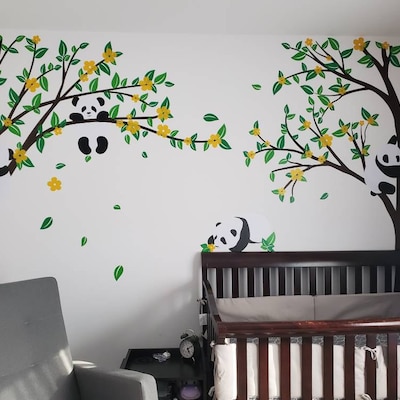 Panda Tree Wall Decals, Nursery Tree Wall Stickers, Large Tree Wall ...