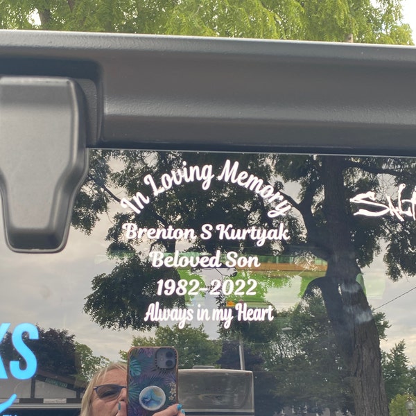 Personalized Memorial Decal, Auto Decal, in Memory Of, in Loving Memory ...