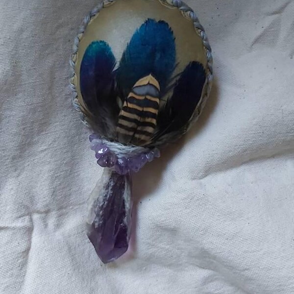 Vegvisir Shamanic Rattle. Unique Leather Maracas. Shamanic Tool ...