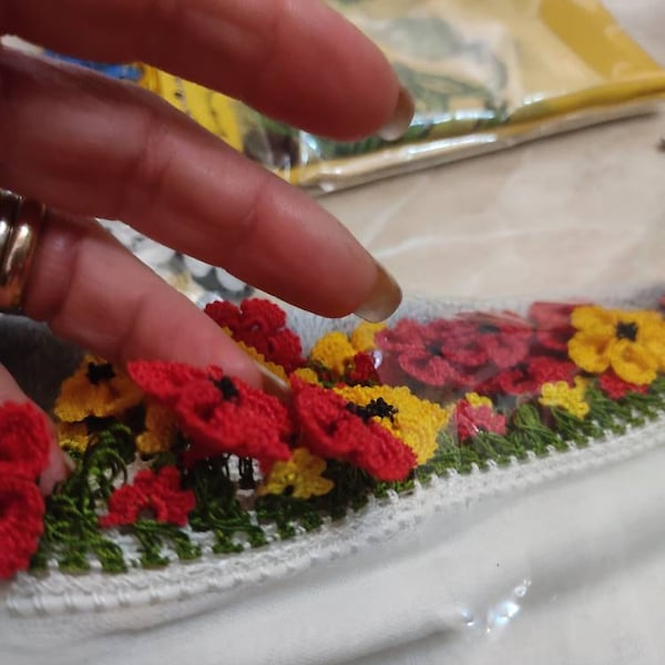 SILK Needle Lace Oya With Vintage Flower Turkish Oya Scarf Traditional ...