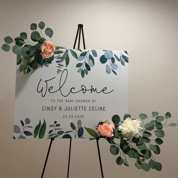 Editable Baby Shower Welcome Signs, Includes 4 Sizes 10x8, 20x16, 28x22 ...