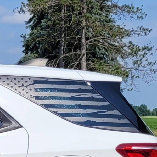 Fits Chevy Equinox 2018 - 2023 Quarter Window American Flag Vinyl Decal ...
