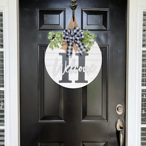 Monogram Front Door Sign Welcome Door Decor Front Door - Etsy
