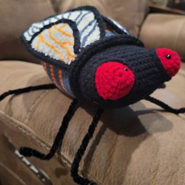 Cicada Crochet Pattern, Cicada Amigurumi Tutorial, Cicada Toy, Crochet ...