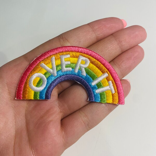 Over It Rainbow Embroidered Iron-on Patch - Etsy