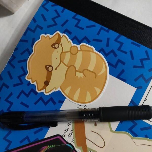 Cute Bearded Dragon Munchimal Kawaii Reptile Animal Large Gloss Vinyl ...