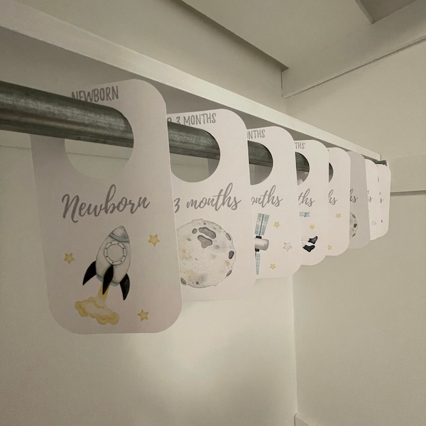PRINTED & LAMINATED Baby Closet Dividers | Outer Space Nursery Theme ...
