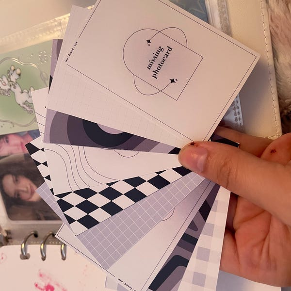 Gray Kpop Photocard Collection Binder Placeholder (printable PDF) - Etsy