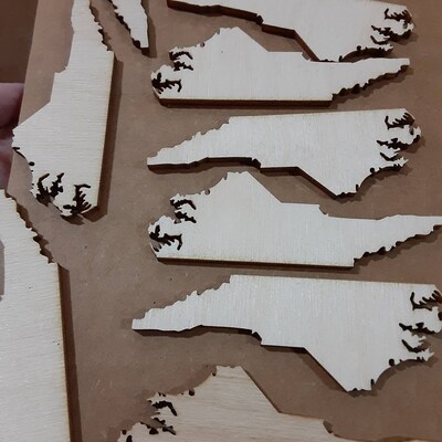 Unfinished Wooden North Carolina Shape State Craft From 1 up to 46 DIY ...