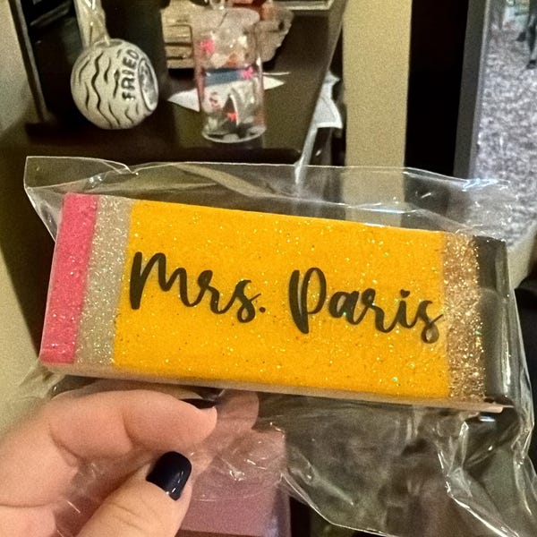 Personalized Board Eraser|pencil Eraser|glitter Eraser|cute Teacher ...