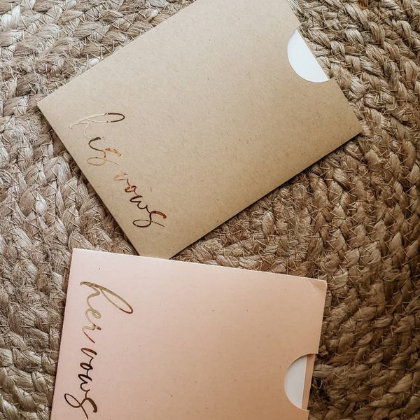 Cursive Vow Cards, Vow Renewal Cards, Vow Cards, His Vows, Her Vows ...