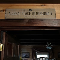 Lodge Wood Sign, Hibernate Sign, Custom Bear Gift, Family Lodge Gift ...