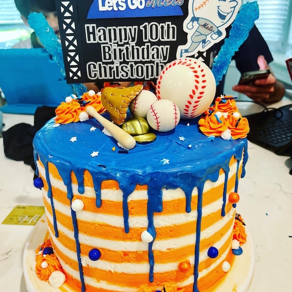NY Mets Birthday Cake Topper/ny Mets Birthday Party/citi Field Cake ...