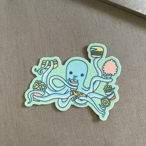 Octopus Sticker, Aquatic Decal, Ocean Animals, Funny Stickers, Fast ...