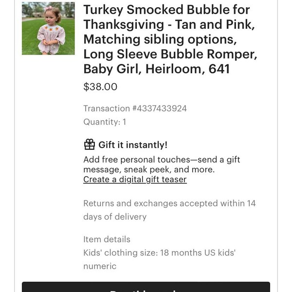 Turkey Smocked Bubble for Thanksgiving - Tan and Pink, Matching Sibling ...