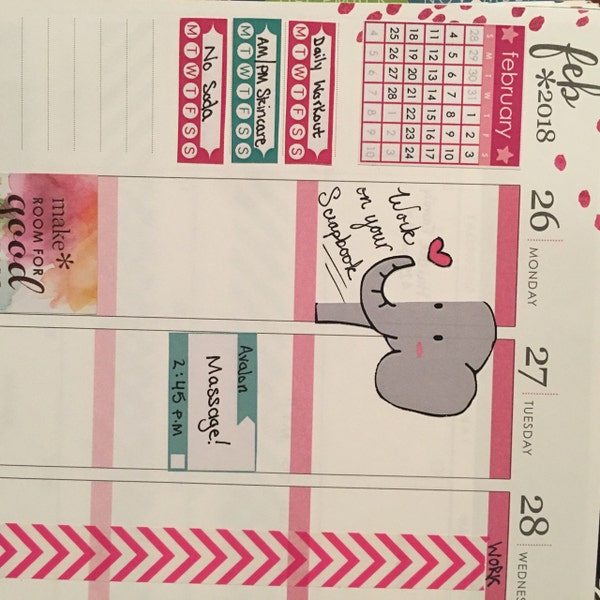 Cute Elephant Planner Stickers, Baby Elephant Printable Stickers for ...