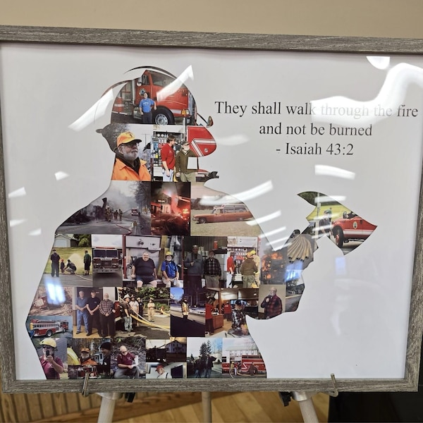 Firefighter Fireman Gift, Personalized Firemen Photo Collage, Fireman ...