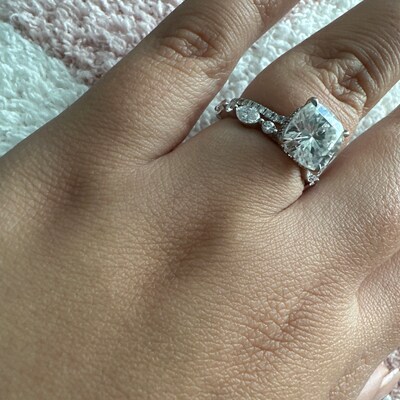 Bubble Prong Full Eternity 2.00 MM Round Cut Colorless Moissanite ...