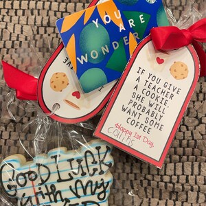 1st Day Teacher Cookie/coffee Tag back to School Instant - Etsy