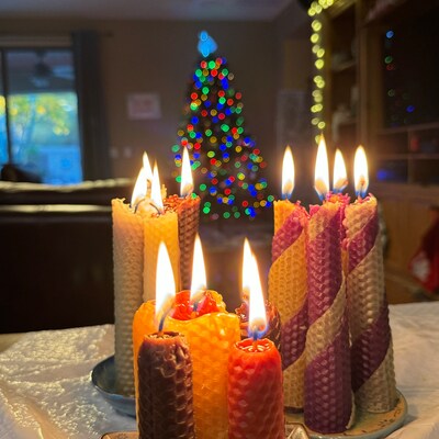 Natural Beeswax Candle Making Kit for 12 Candles Waldorf Candle Rolling ...