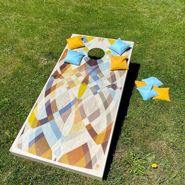 Retro Stained Color Me Cornhole Set With Bags - Cornhole Set - Quality ...