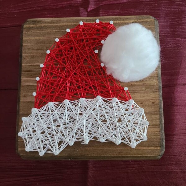 DIY 5x5" Santa Claus Hat String Art Kit - Etsy