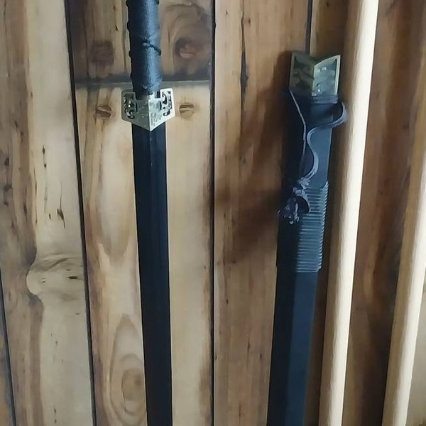Sokka's Space Sword (black Damascus Steel With Brass Fittings) - Etsy