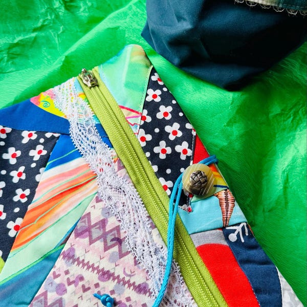 Cloth Book Cover With Zipper Pocket, Notebook or Journal Cover, Fabric ...