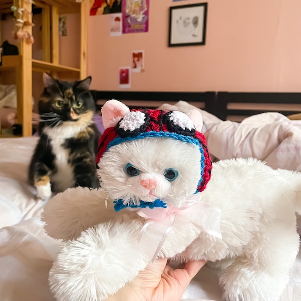 Aviator Hat Pattern, PDF Pattern, Oona Patterns, Hats for Cats, Cat Hat ...