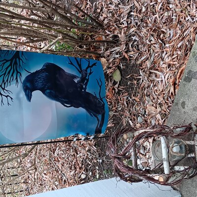 Gothic Raven Flag, Halloween Black Crow Garden Flag, Halloween Ravens ...
