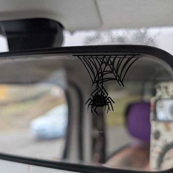 Spider Decal, Spiderweb Decal, Mini Spider, Rearview Mirror Decal, Car ...