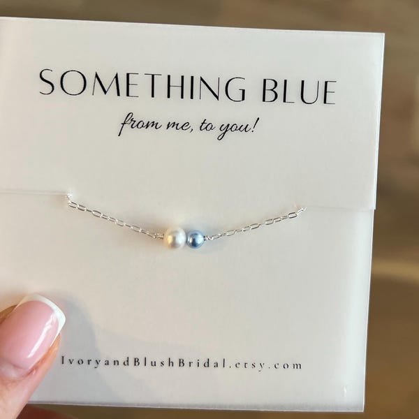 Something Blue Bracelet, Something Blue for Bride Dainty Pearl Bracelet ...