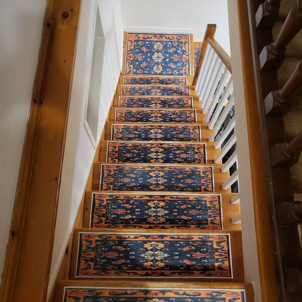 Custom Size Striped Runner Rug - Modern Design Stair Treads - Non Slip ...