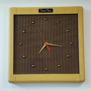 Personalized Guitar Amp Clock: Vintage Tweed, Gift for Guitarist - Etsy
