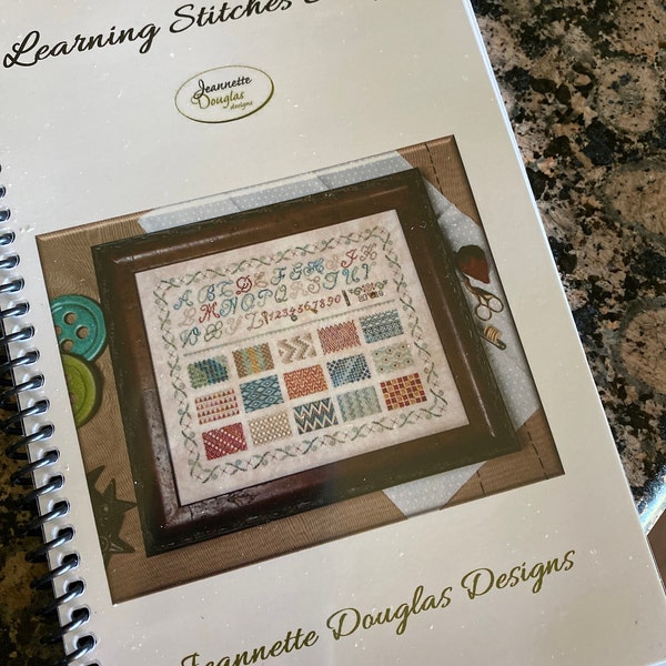 JEANNETTE DOUGLAS Designs Learning Stitches Sampler Booklet Optional Silk Threads Counted Cross ...