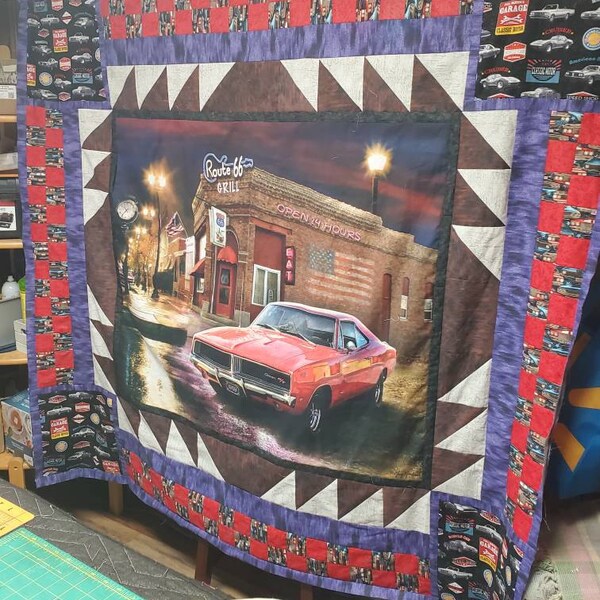 Charger Dodge Fabric Panel 43"x36", RARE Riley Red Muscle Dodge Car ...