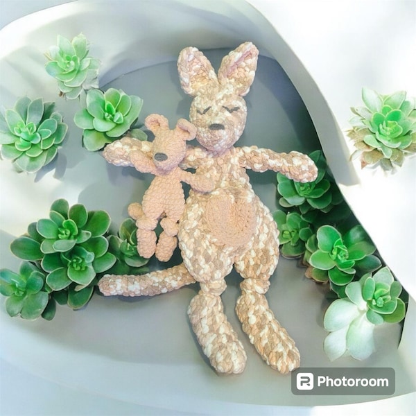 Kith + Kin Knotted Lovey — Crochet Kangaroo PATTERN - Etsy
