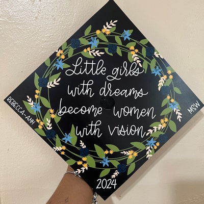 Personalized Grad Cap Topper Graduation Gift Tassel Custom Quote Grad ...