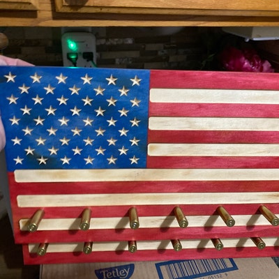 Wall Mounted American Flag Key Holder/keyholder Key Rack With Bullet ...