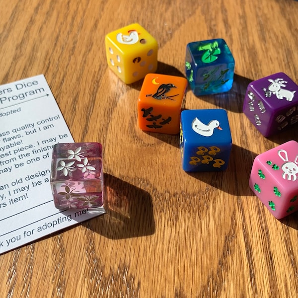 Animal Dice - Dice Sets of Two, Four or Six - Mix and Match - Etsy