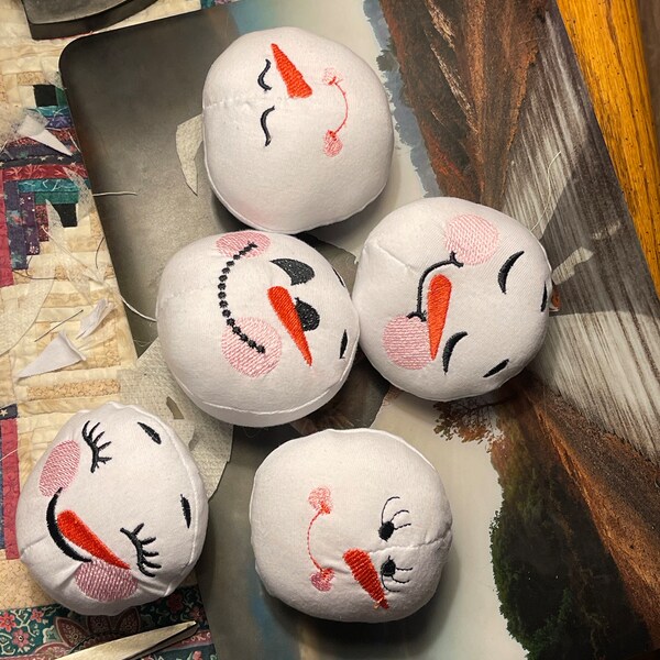 Snowman Face Snowball for Playing in Snow Fight ITH Embroidery, in the ...